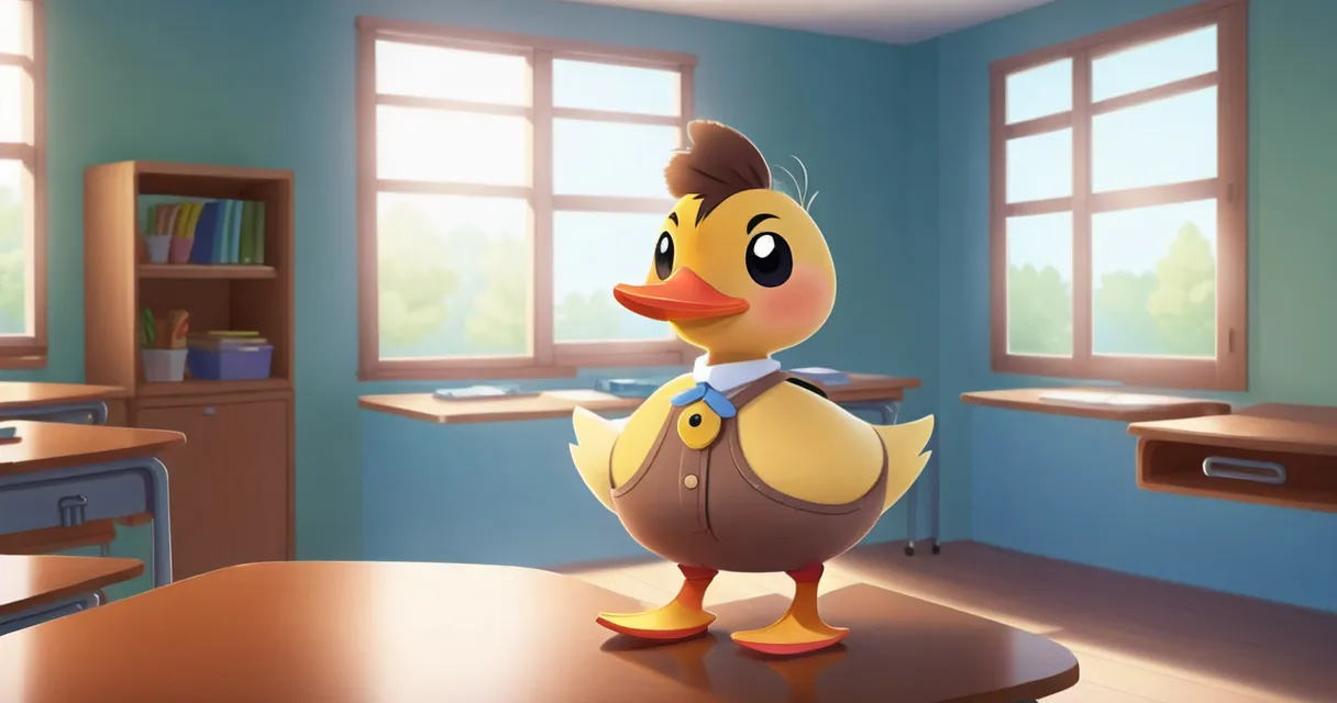 a cartoon duck standing on a... | Video by OrganizedWinter4