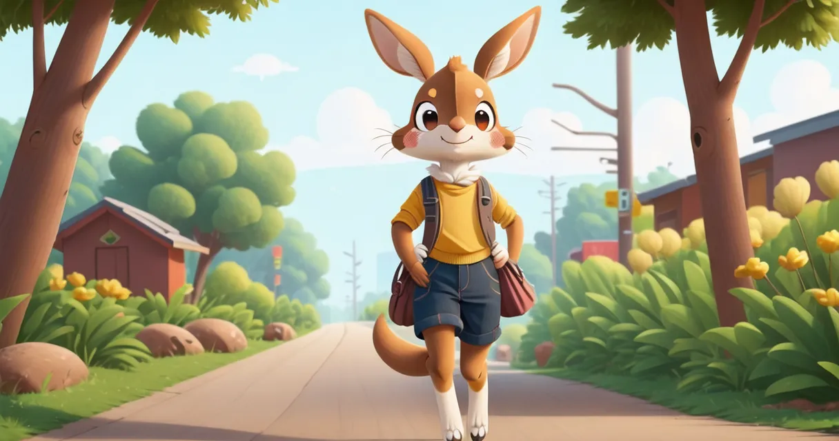 a cartoon rabbit is walking down... | Video by OrganizedWinter4