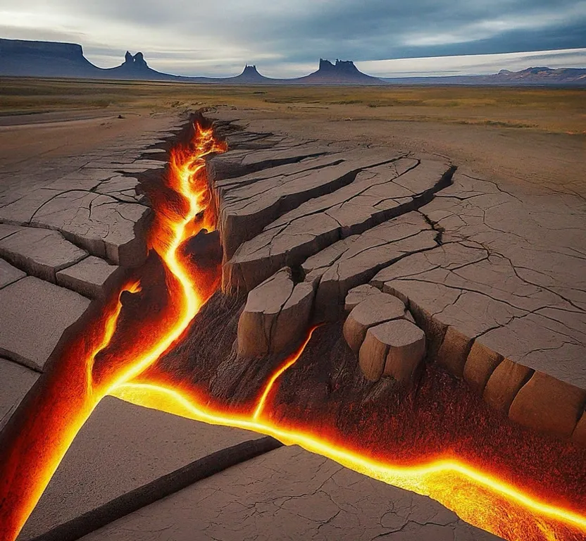 a large crack in the ground with... | Video by DevoutGiraffe7