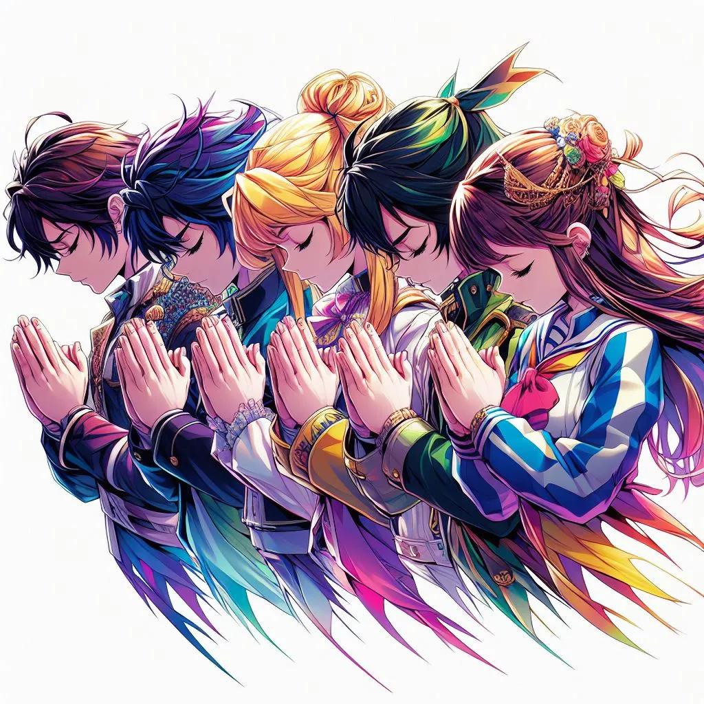 5 people bowing down in anime | Video by MulberryUndaunted5